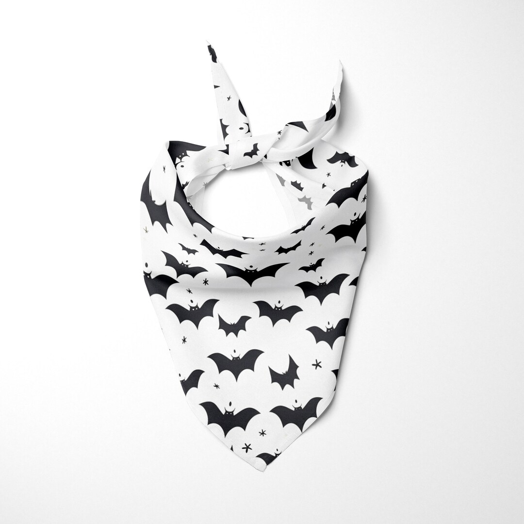 Halloween Pet Bandana, Trendy Pet Bandana, Bats Pattern Bandana, Pup ...