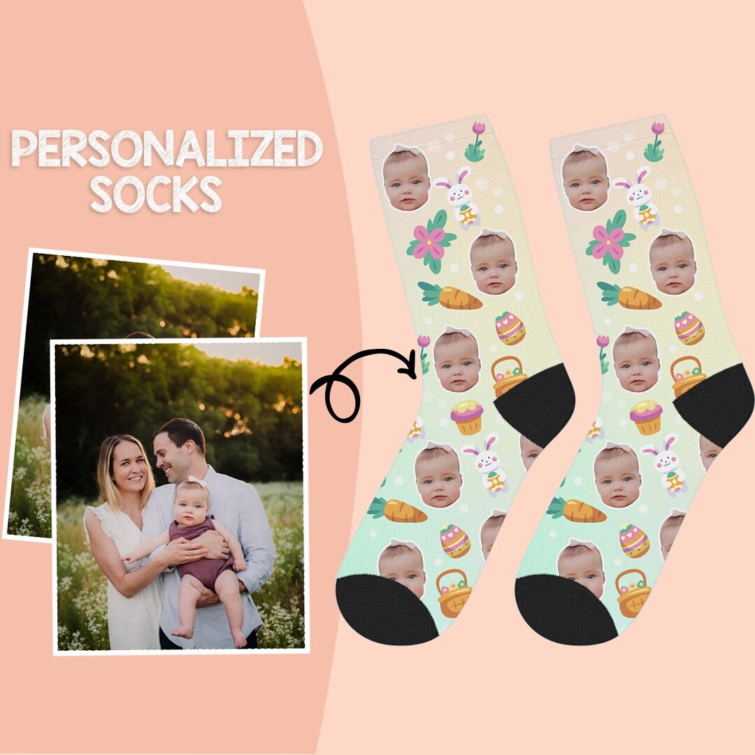 Custom Baby Easter Socks, Customized Socks Face Photos, Personalized ...