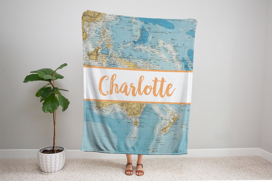 World Map Blanket Custom Baby Blanket Baby Shower Gift Adventure Awaits ...