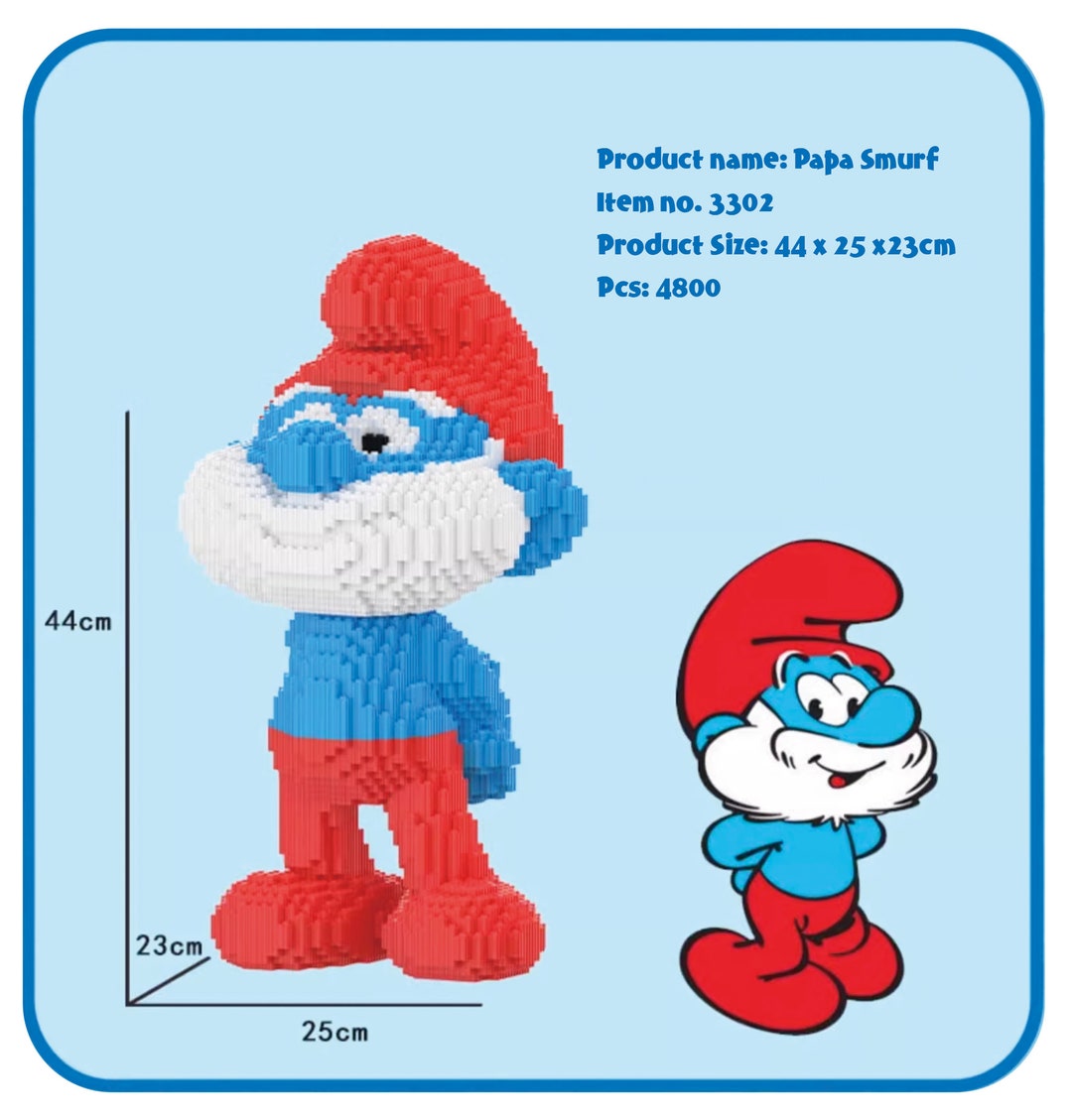 44cm Papa Smurf Blocks 4800pcs - Etsy