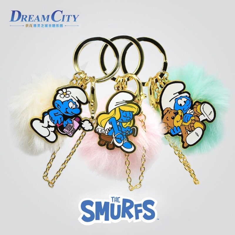 Smurf Theme Park Dream City China Shanghai Keychain Smurfette Baby ...