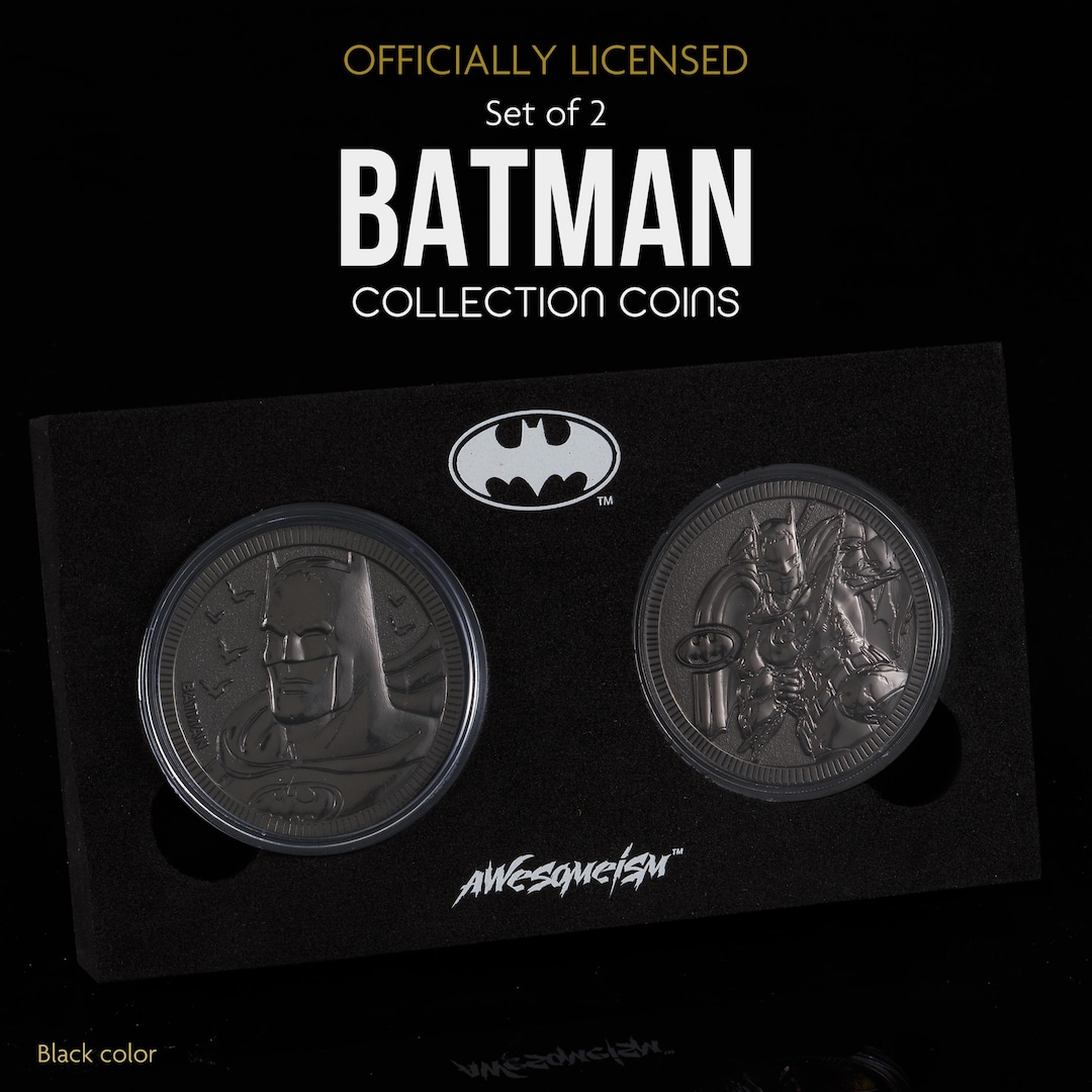 DC Comics Batman/joker Collectible Coins Set of 2 Silver/ Black/ Gold ...