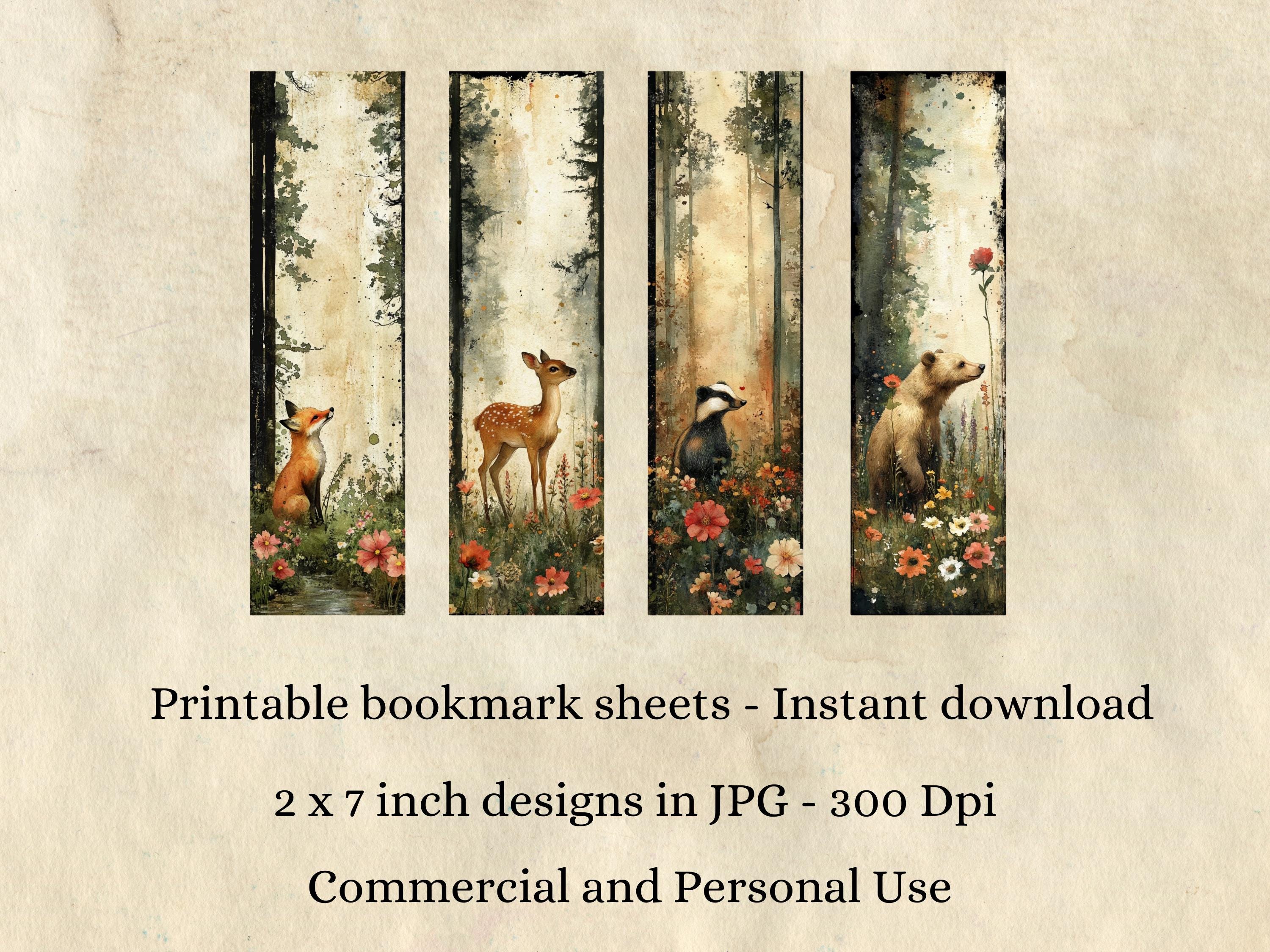 Woodland Printable Bookmarks, 16 Beautifulwoodland Animals Bookmarks ...