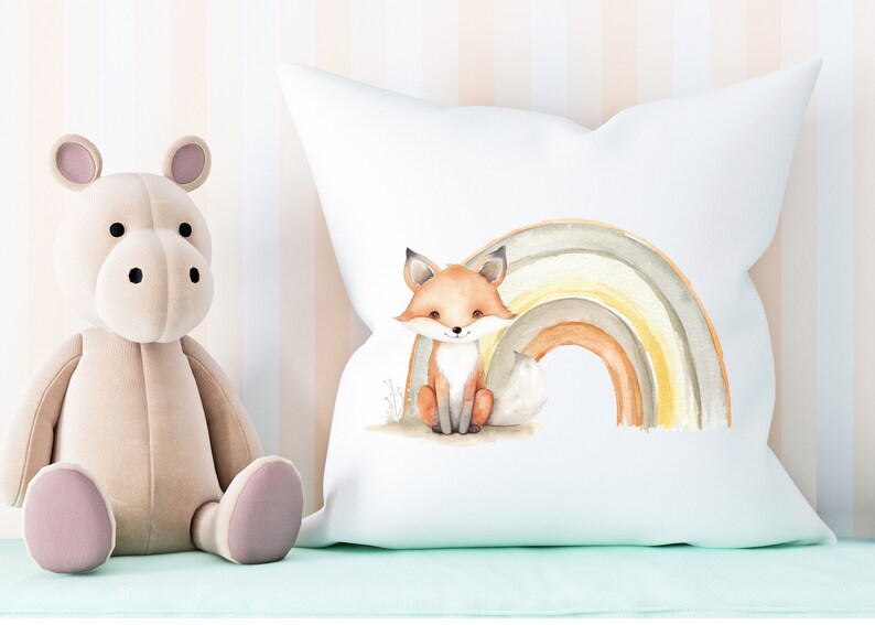 Fox Rainbow PNG Cute Baby Fox Clipart New Baby PNG Woodland - Etsy