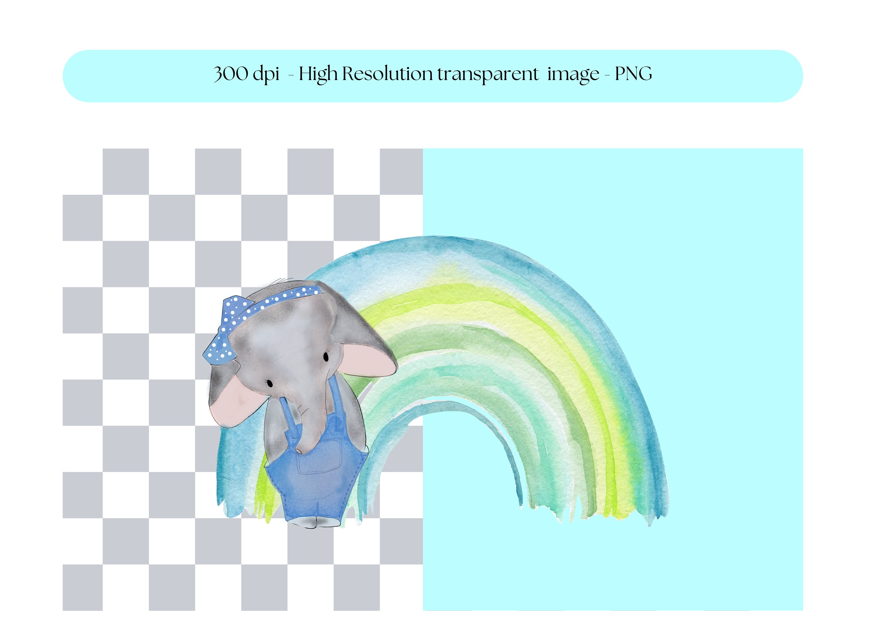 Elephant Rainbow PNG Cute Elephant Clipart New Baby PNG - Etsy