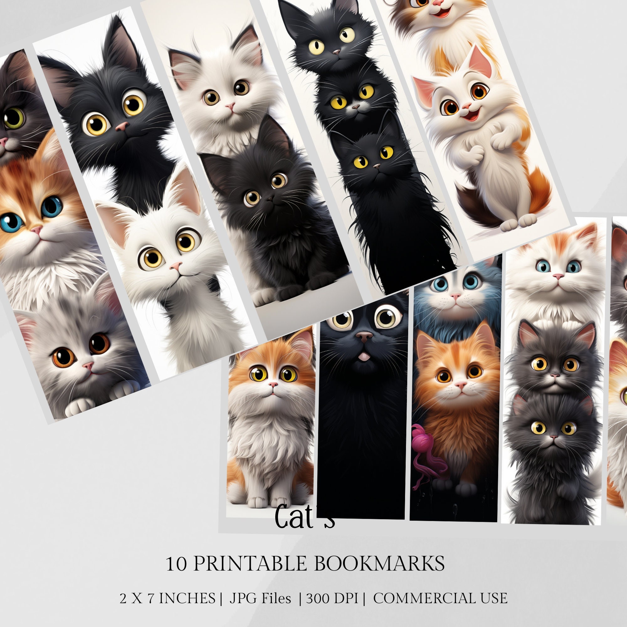 Cats Bookmarks, Cats Printable Bookmarks, Funny Cats Printable ...
