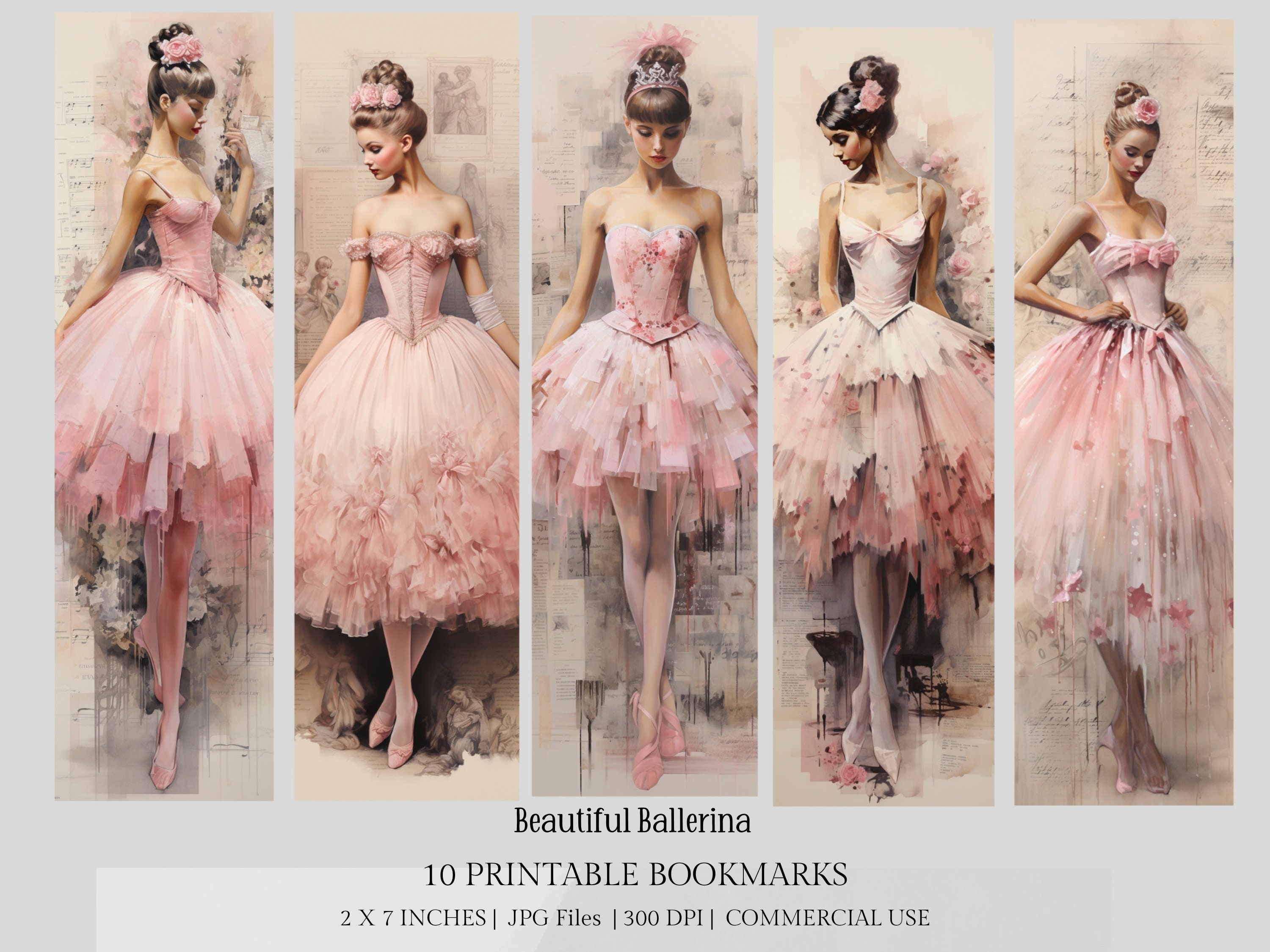 10 Ballerina Printable Bookmarks, Ballerina Bookmarks, Book Lovers ...