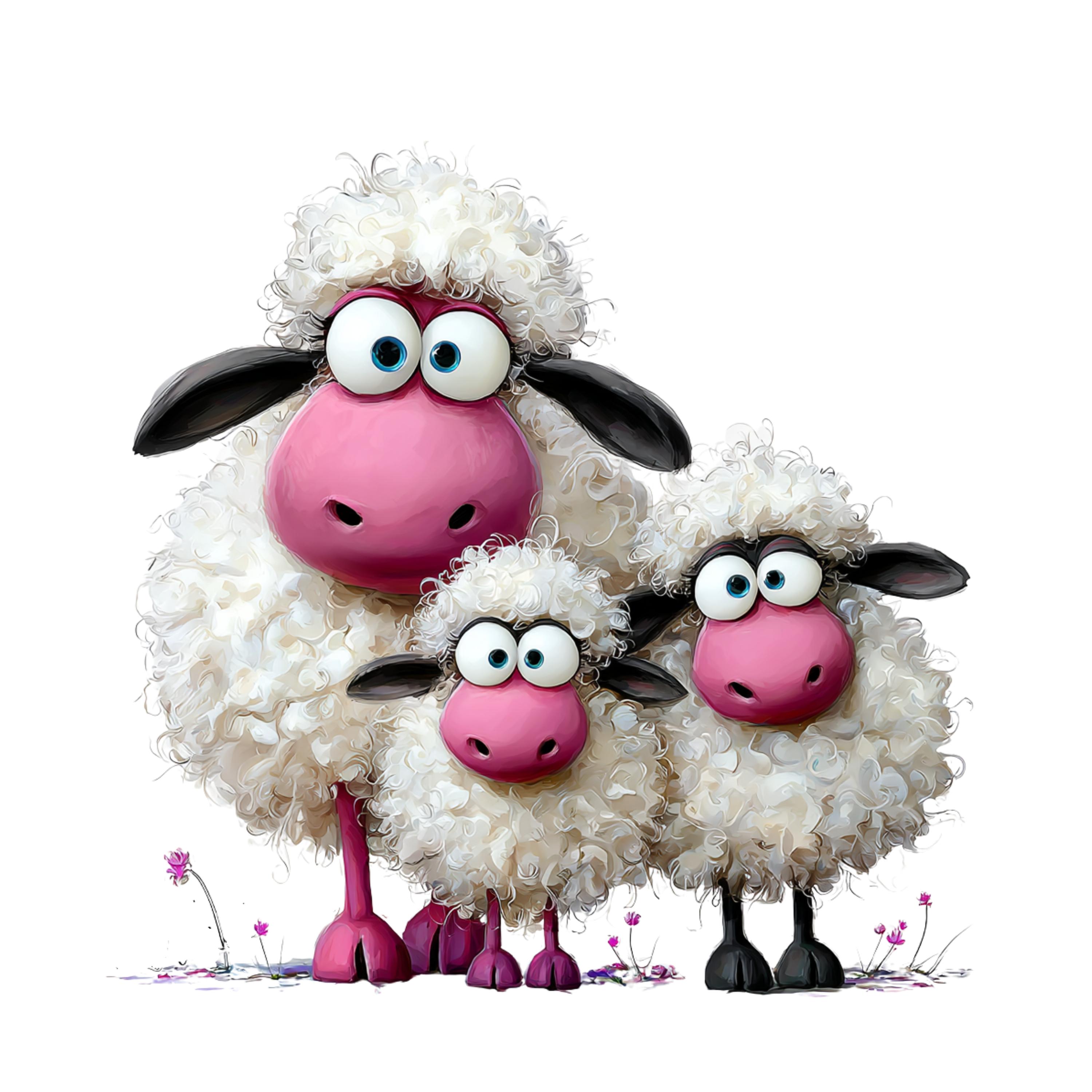Quirky Sheep Clipart 12 High Res Watercolour JPGS Junk Journaling ...