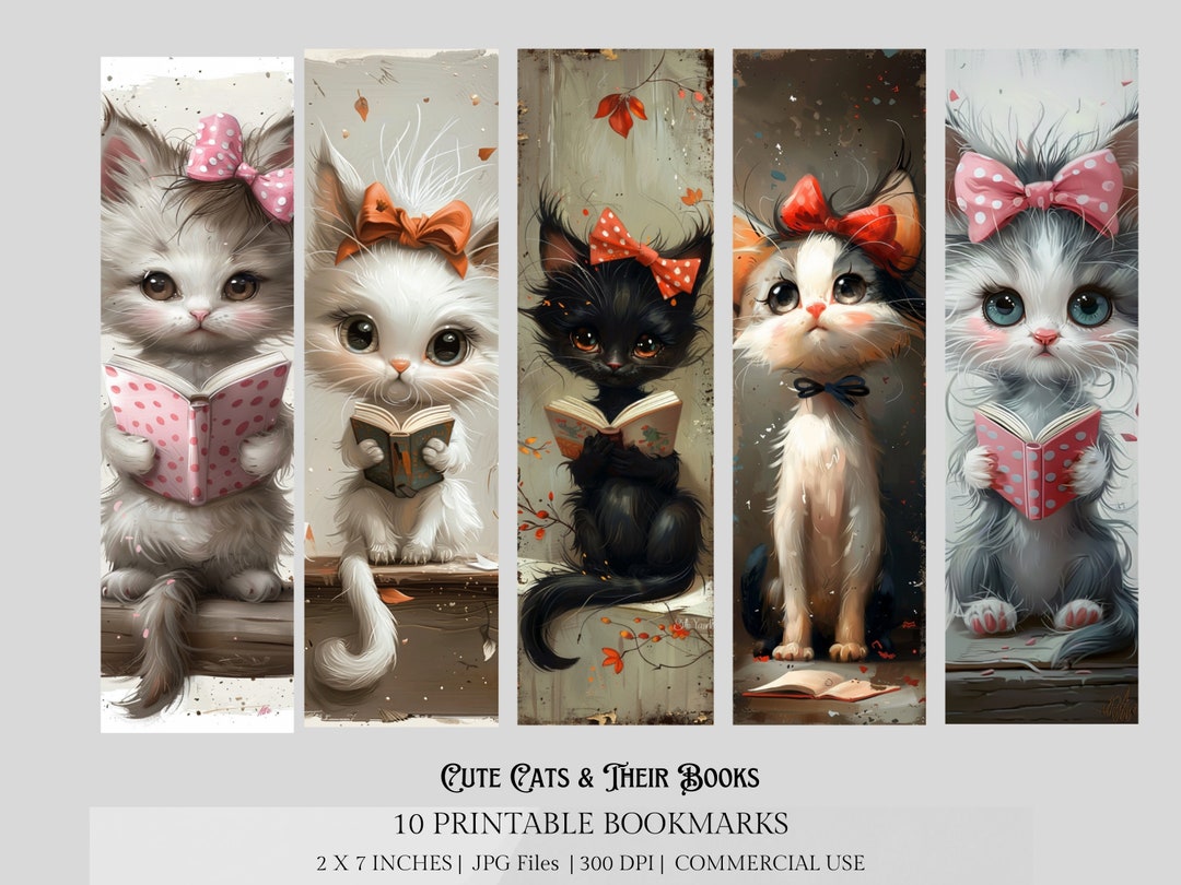 Cats Bookmarks, Funny Cats Bookmarks Cats Fussy Cuts, Cats Junk ...