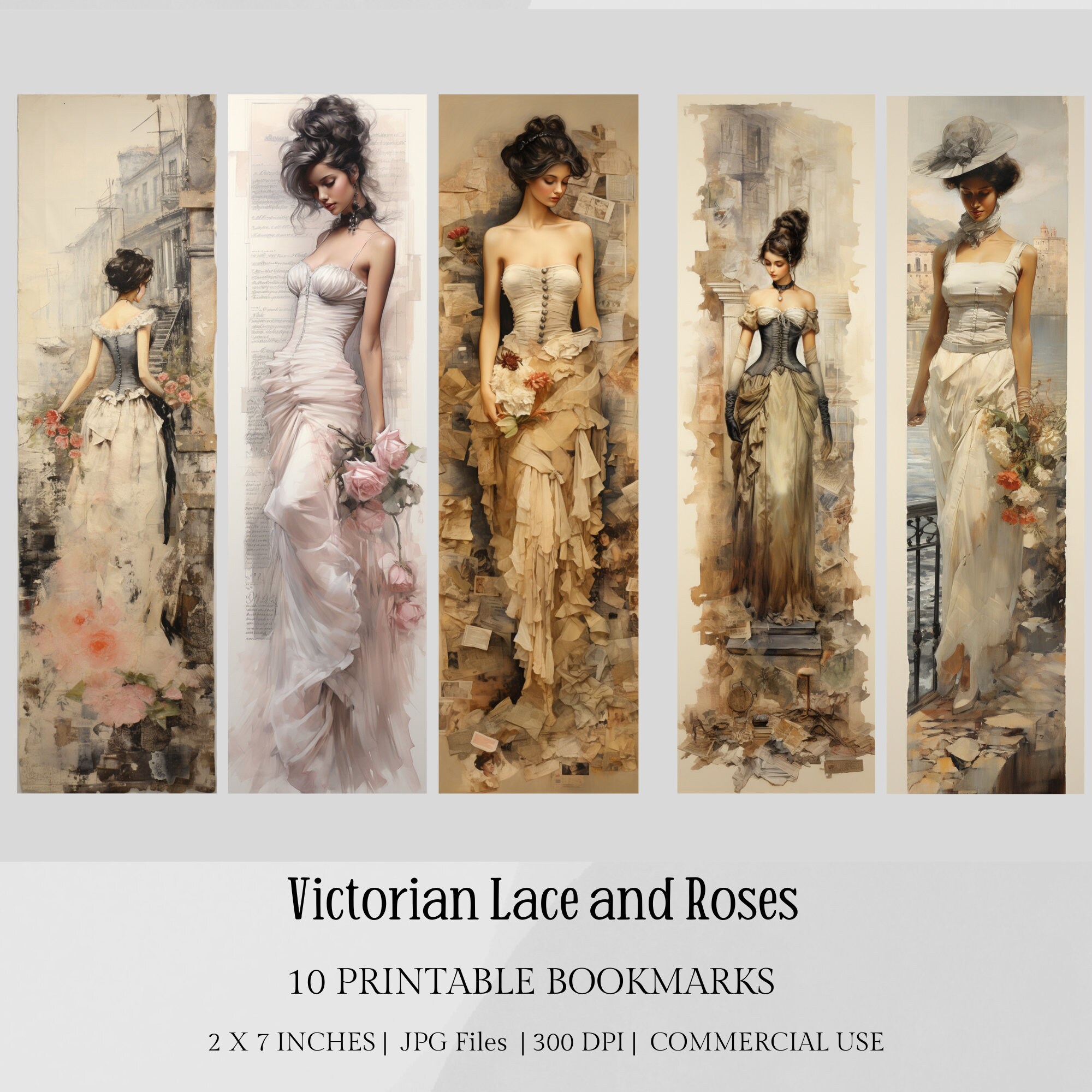 10 Victorian Women Bookmarks Vintage Women Printable Bookmarks Ladies ...