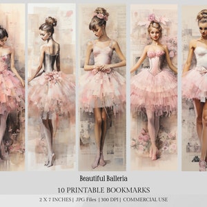 10 Ballerina Printable Bookmarks, Ballerina Bookmarks, Book Lovers ...