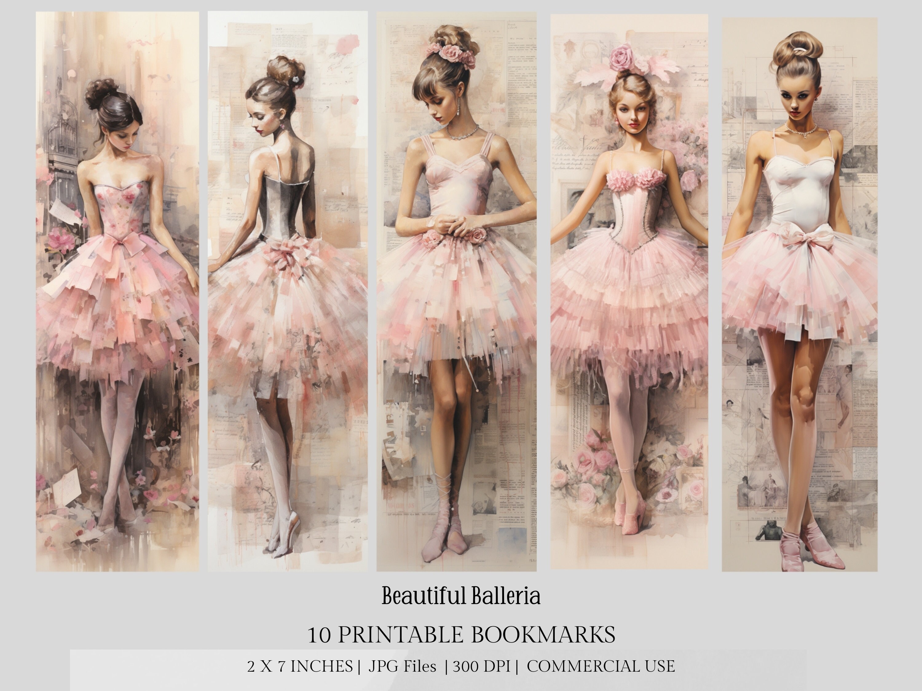 10 Ballerina Printable Bookmarks, Ballerina Bookmarks, Book Lovers ...