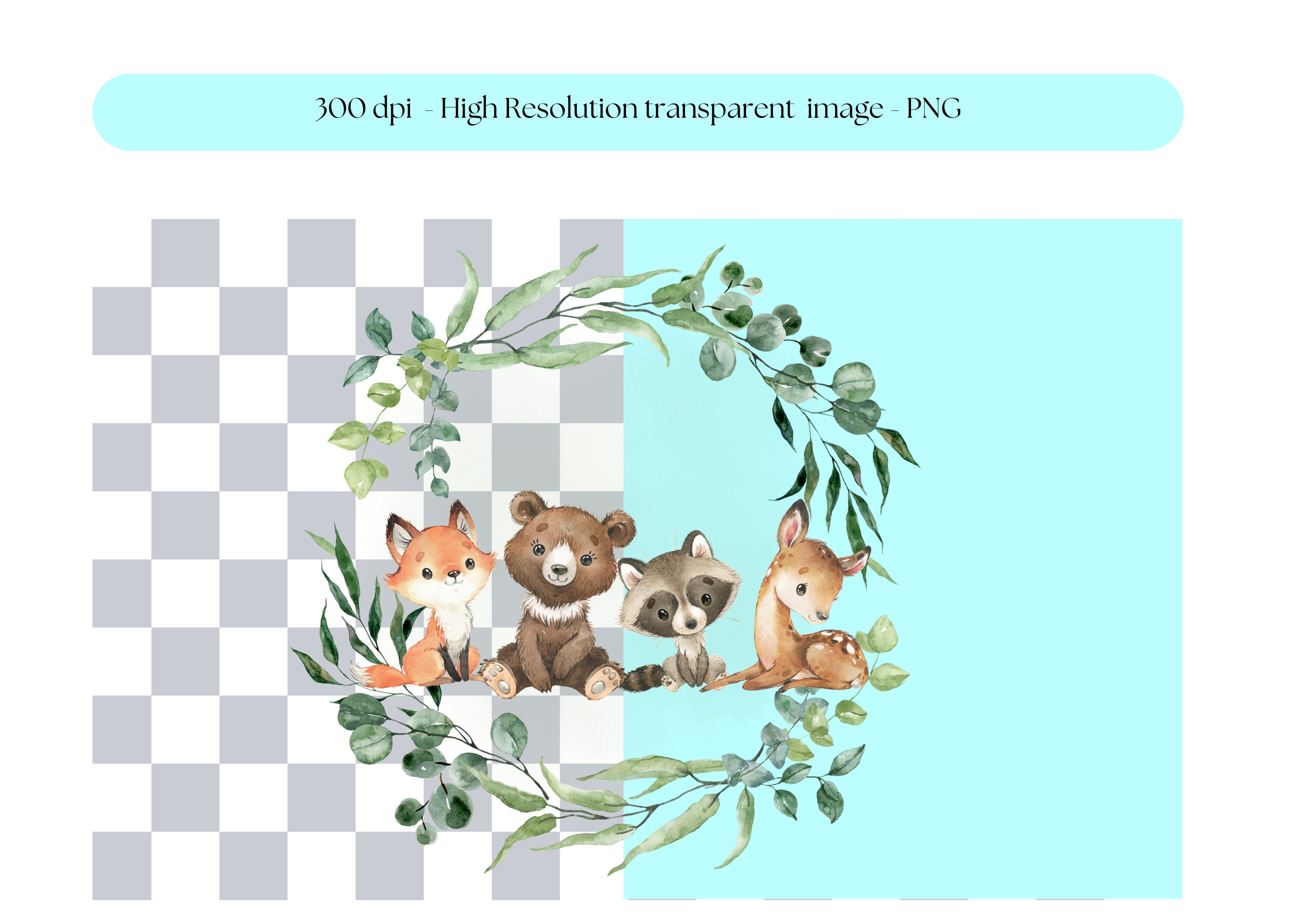Woodland Animals PNG, Kids Sublimation Designs, Deer Bear Fox PNG, New ...