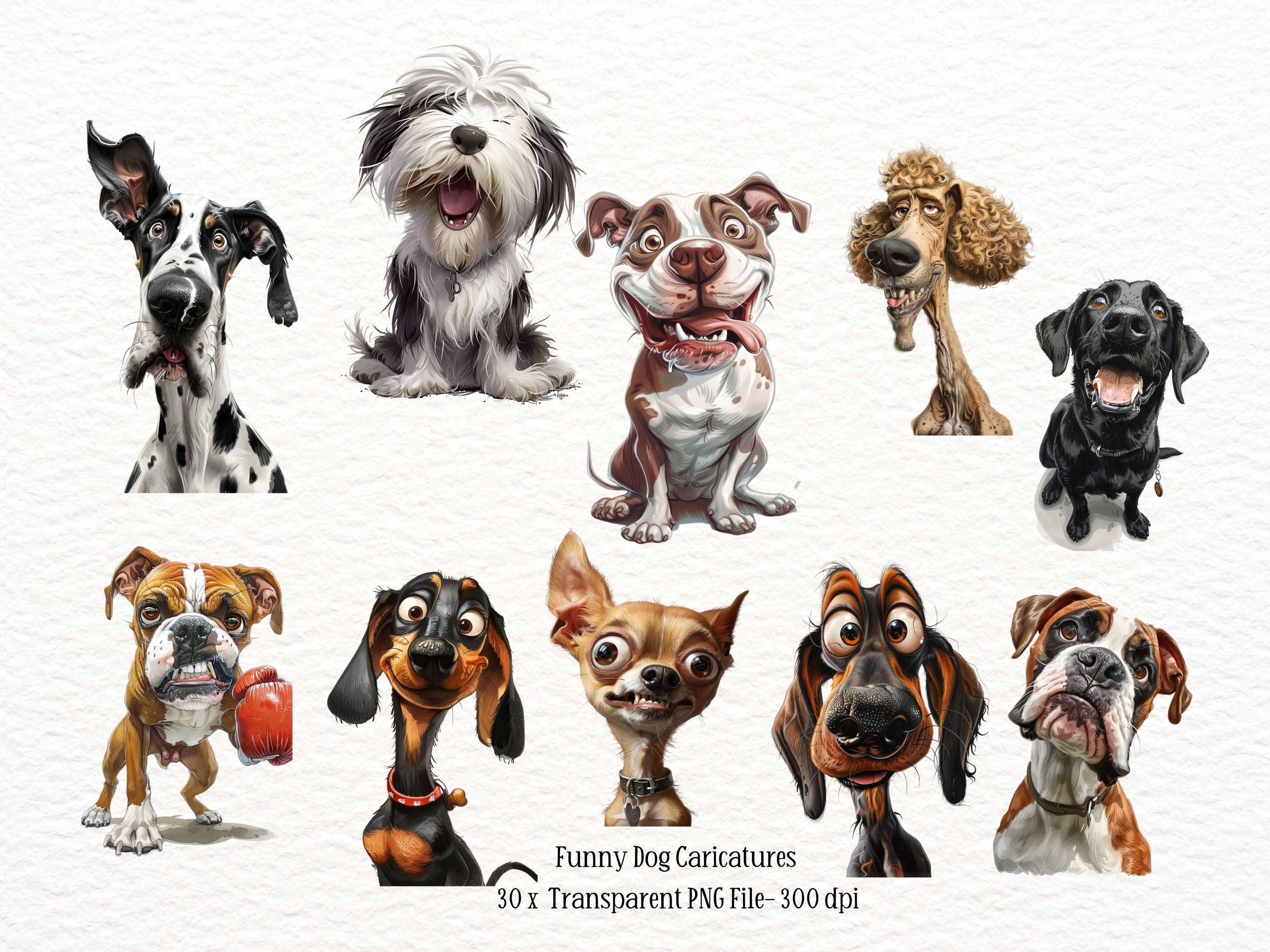 Cute and Funny Dog Clipart Bundle 30 Dog Clipart Cute Dogs PNG Funny ...