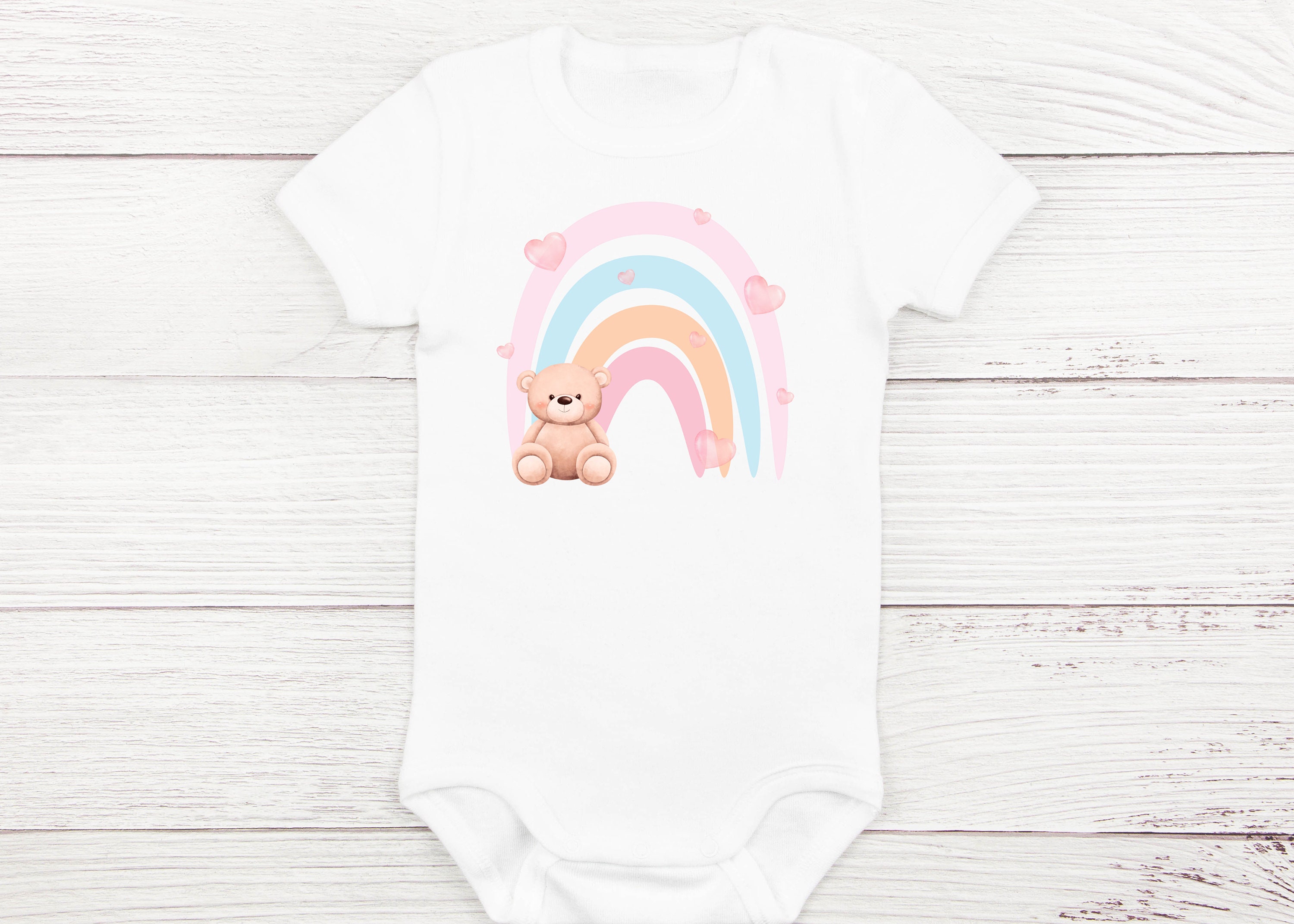 Teddy Bear Pink Rainbow PNG Teddy Bear Clipart Rainbow Clip - Etsy