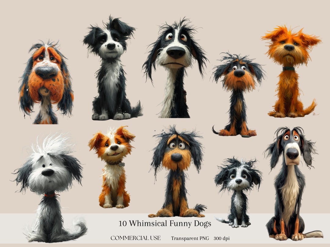 Cute and Funny Dog Clipart Bundle 10 Dog Clipart Cute Dogs PNG Funny ...