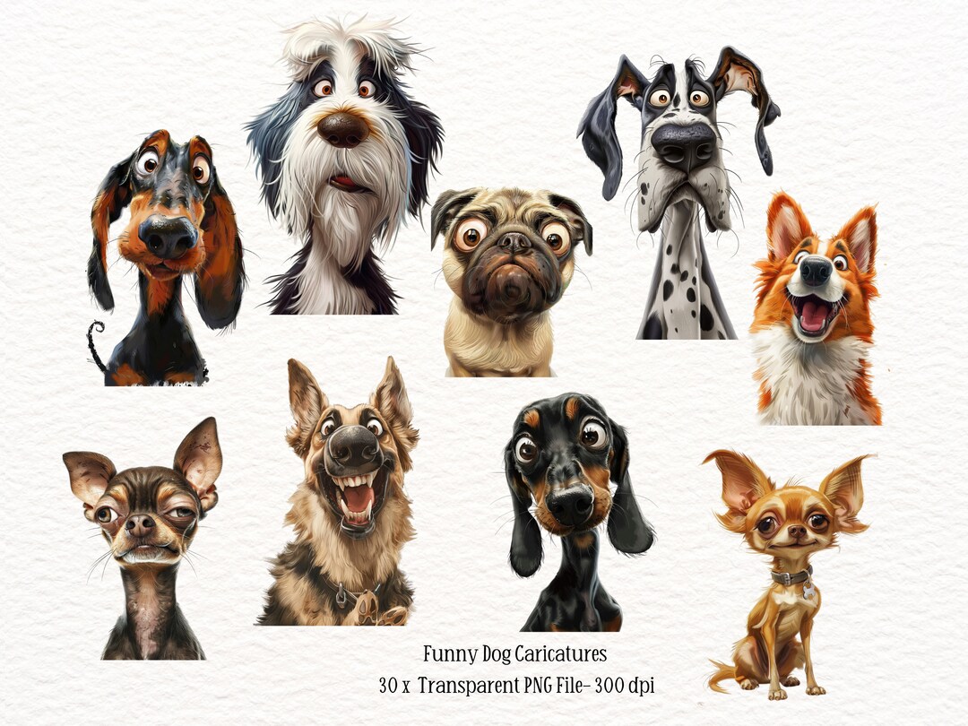 Cute and Funny Dog Clipart Bundle 30 Dog Clipart Cute Dogs PNG Funny ...