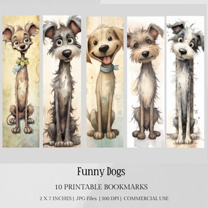 10 Dogs Bookmarks, Dogs Printable Bookmarks, Funny Dogs Printable ...