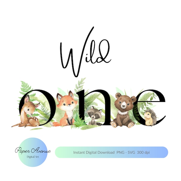 Wild One Animal Png - Etsy