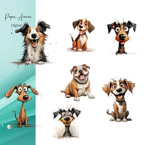 Cute and Funny Dog Clipart Bundle 25 Dog Clipart Cute Dogs PNG Funny ...