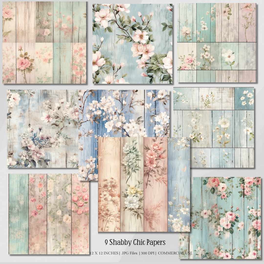 Shabby Chic Papers JPG Shabby Chic Junk Journal Shabby Chic - Etsy
