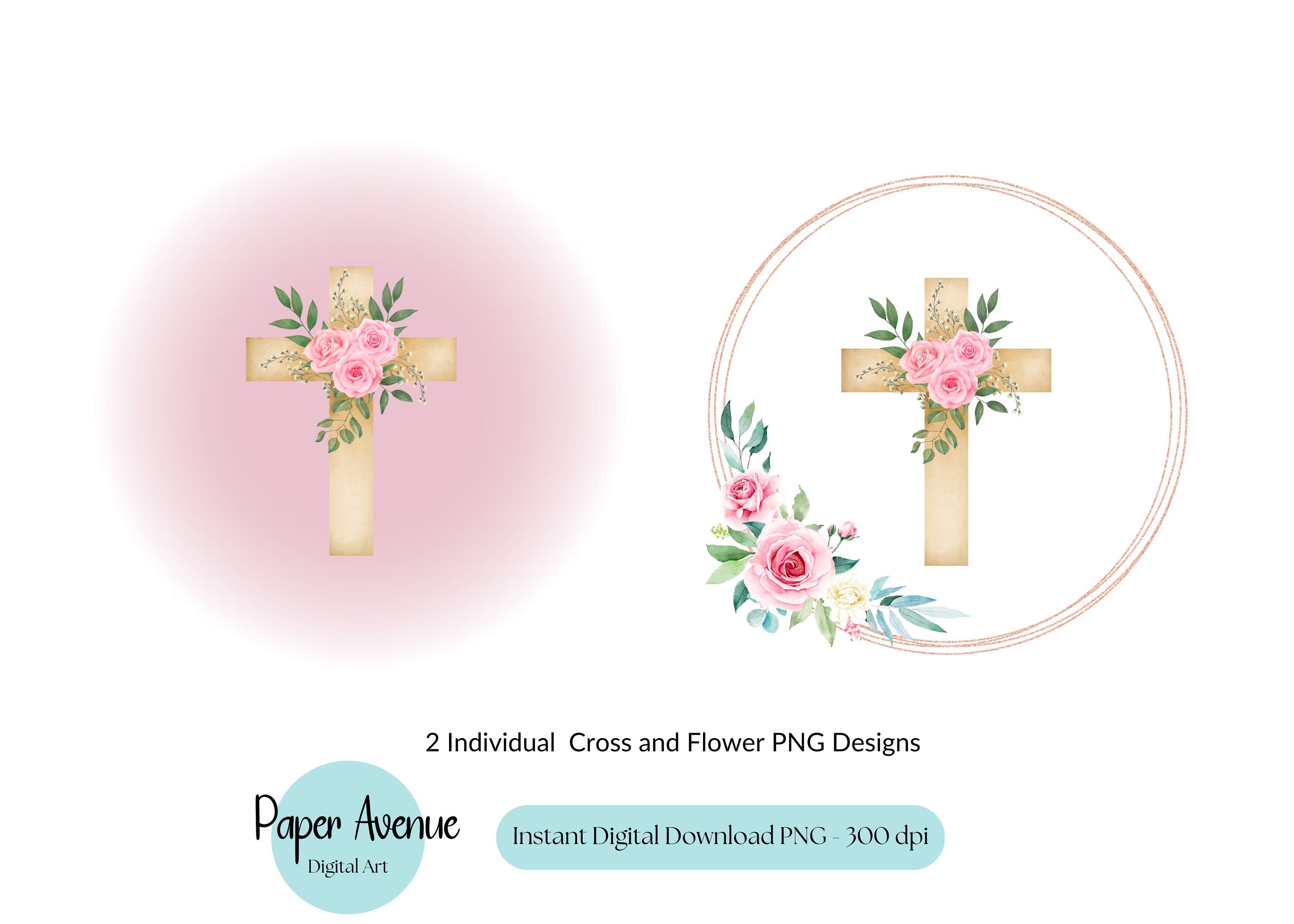Pink Communion Cross Clip Art