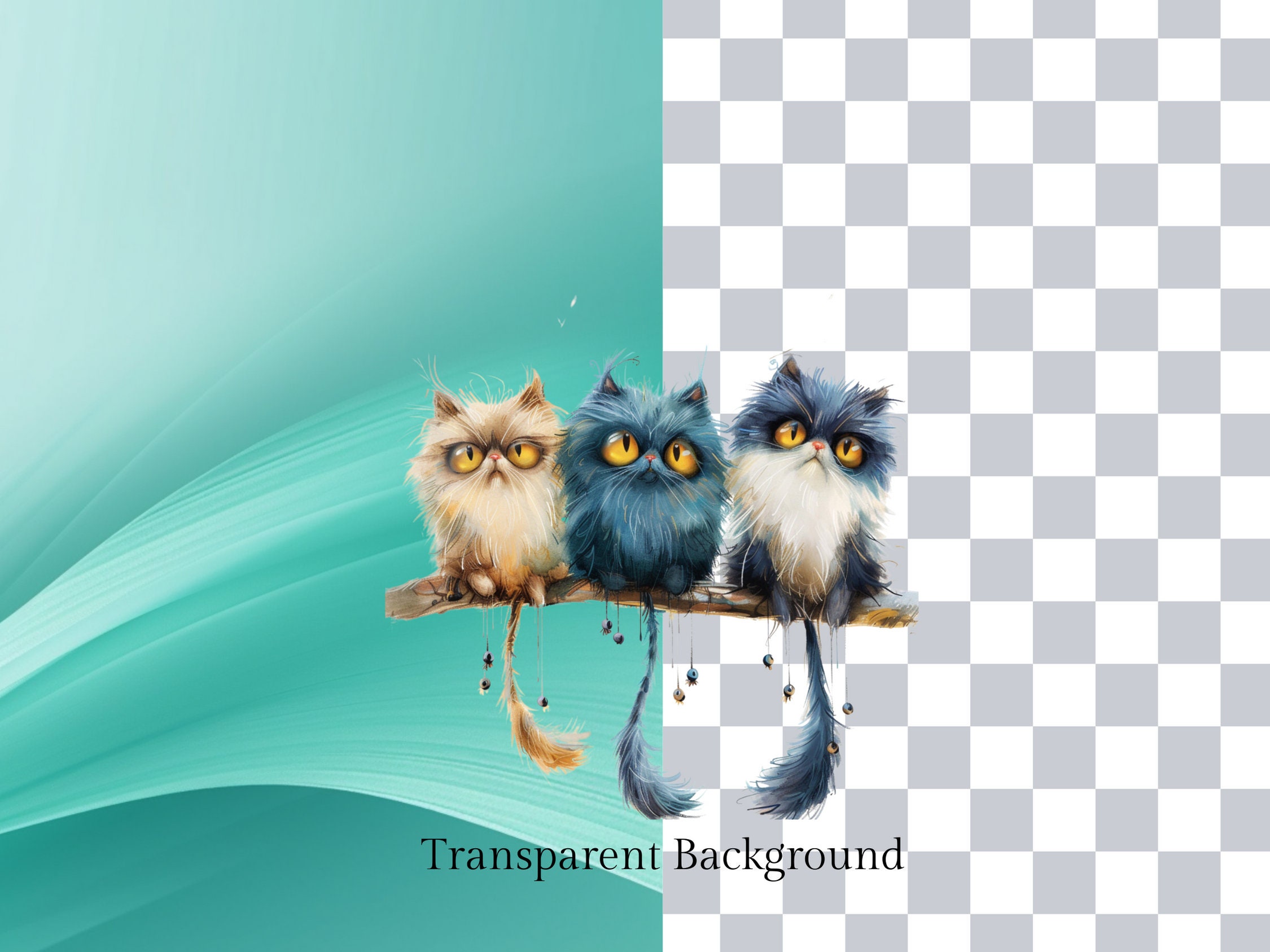 Cute and Funny Cats Clipart Bundle Cats Clipart, Cute Cats PNG Funny ...