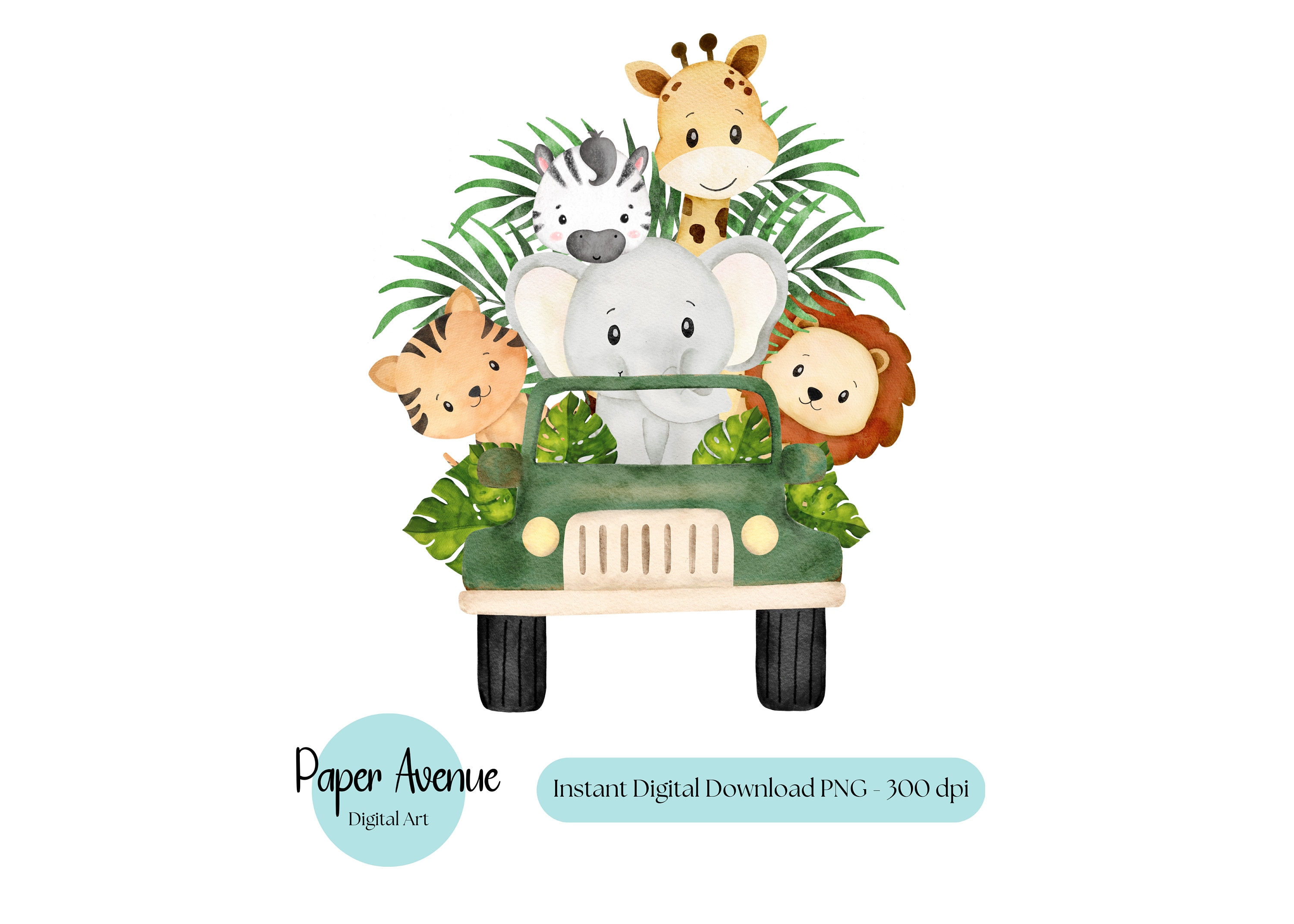 Safari Animals Jeepbaby Shower Safari T-shirt Transfer Baby - Etsy