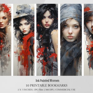 10 Women Printable Bookmarks, Fashion Bookmarks, Women Ephemera, Women ...