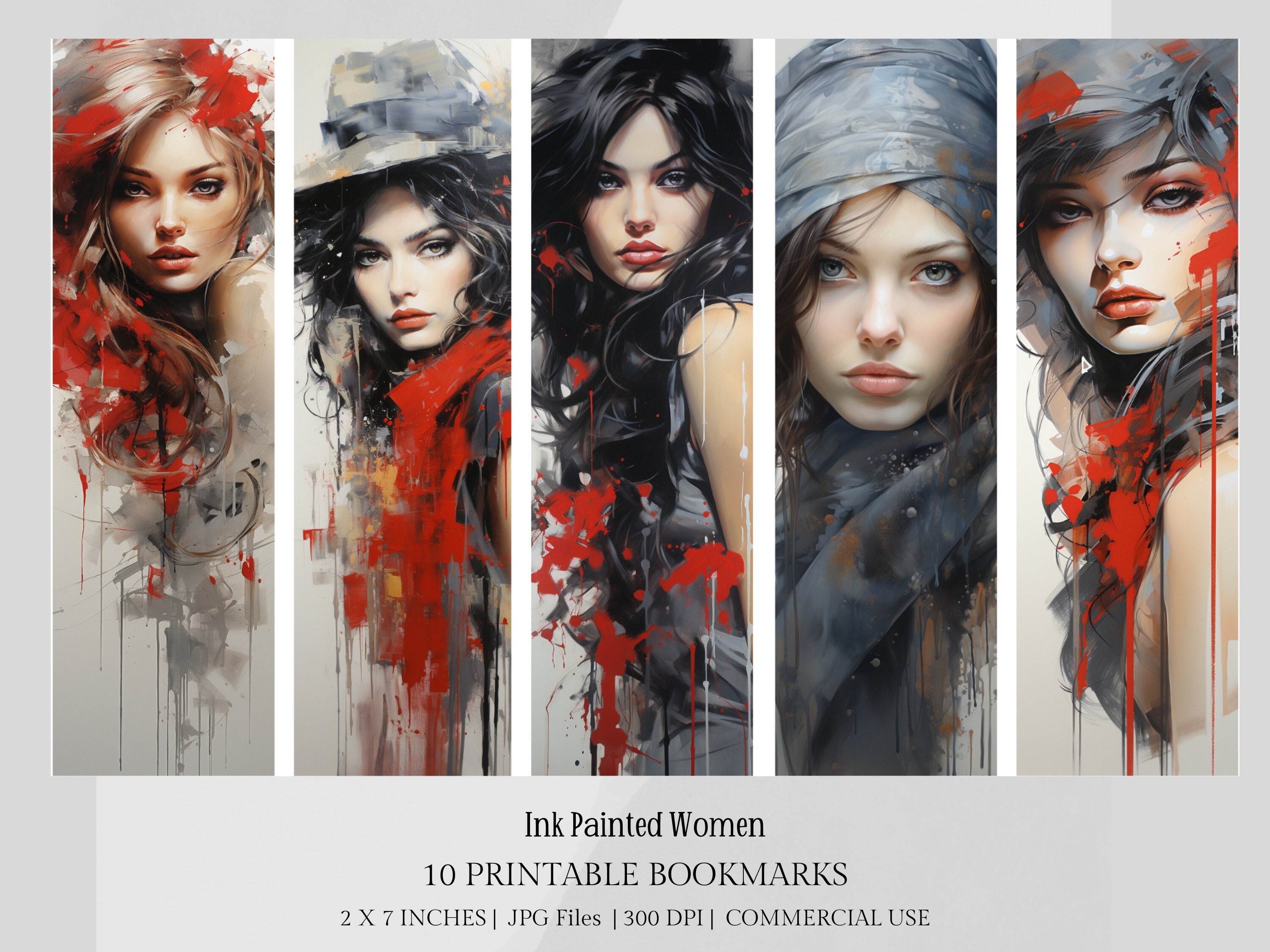 10 Women Printable Bookmarks, Fashion Bookmarks, Women Ephemera, Women ...