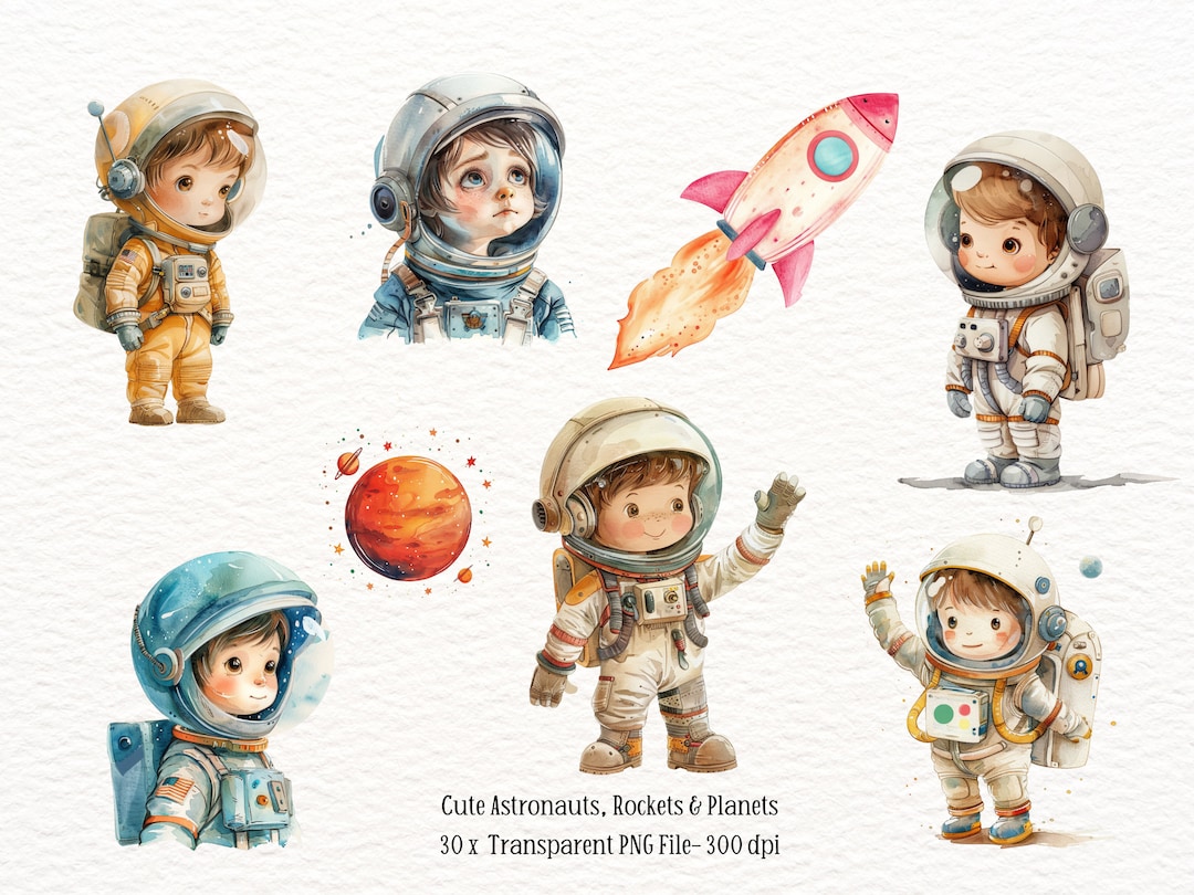 Astronaut Clip Art Astronaut PNG Outer Space Kids Clipart, Floating in ...