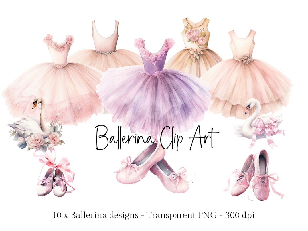 Ballerina Clipart, Ballet Clipart, Girl Birthday Clipart, Ballerina ...