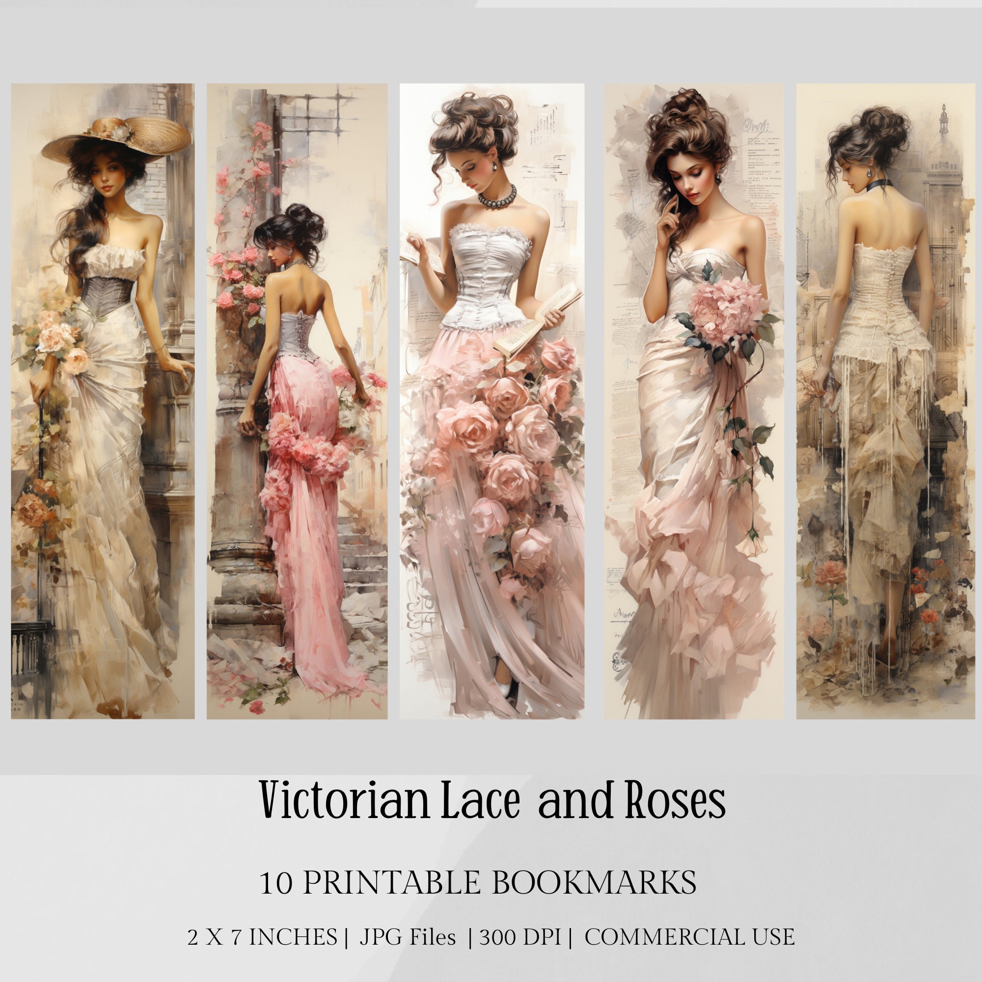 10 Victorian Women Bookmarks Vintage Women Printable Bookmarks Ladies ...