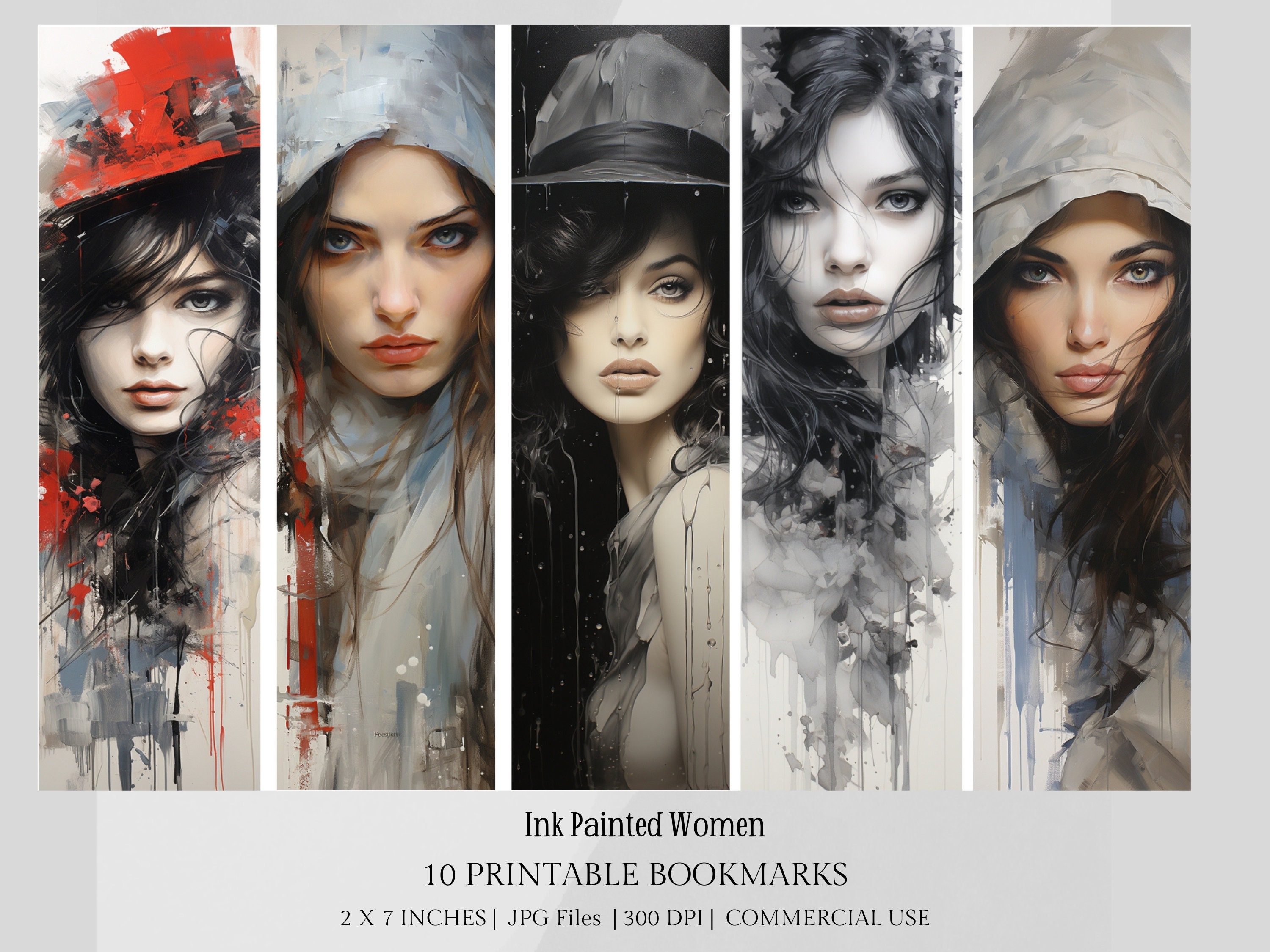 10 Women Printable Bookmarks, Fashion Bookmarks, Women Ephemera, Women ...