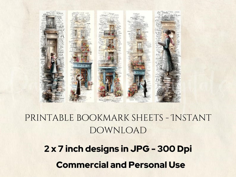 Book Shops Printable Bookmarks, Book Lovers Design, 15 Bookshops, Words ...