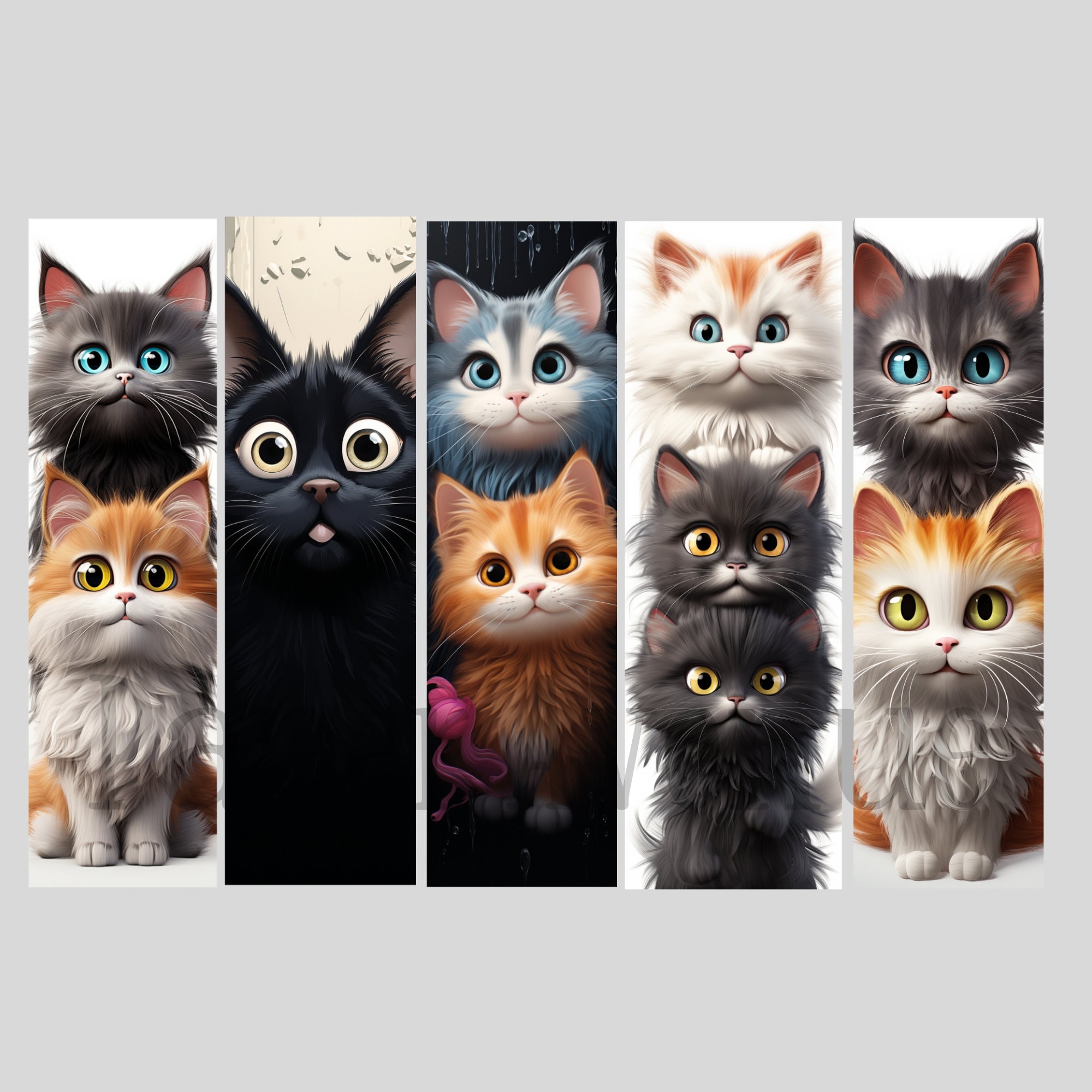 Cats Bookmarks, Cats Printable Bookmarks, Funny Cats Printable ...