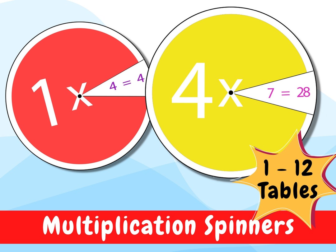 Multiplication Spinners, Printable Math Time Table, Busy Book, Early ... Multiplication Spinners, Printable Math Time Table, Busy Book, Early ...