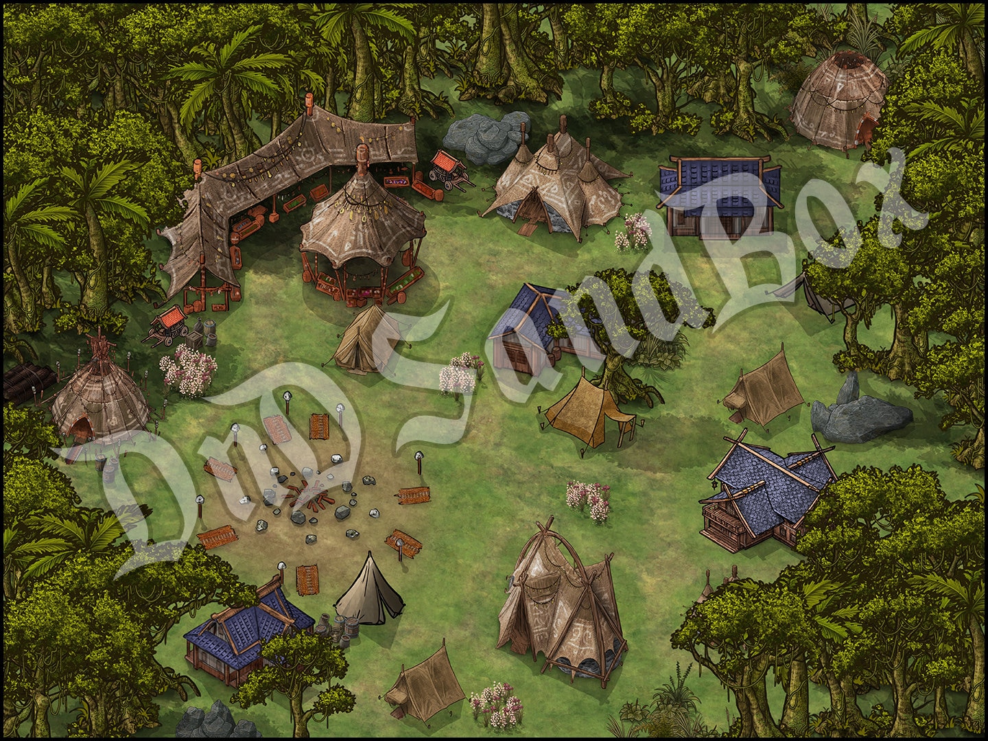 Outcast Jungle Camp - Dnd Digital Map - Roll20 Dungeons and Dragons ...