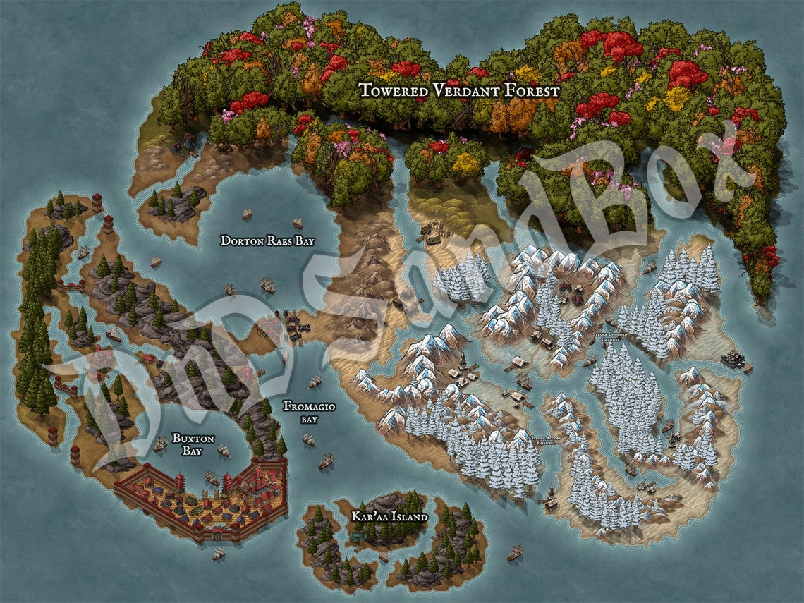 Dachaigh Mòr World Map Digital Dnd Map - Etsy Australia