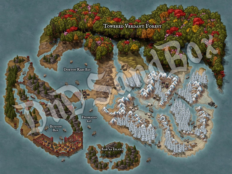 Dachaigh Mòr Mapa del Mundo Digital DnD Map - Etsy México