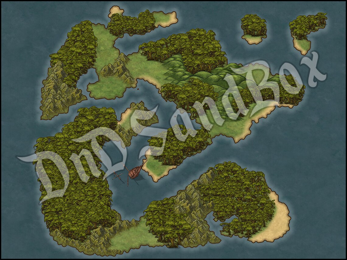 Vicastic Islands World Map - Dnd Digital Map - Roll20 Dungeons and ...