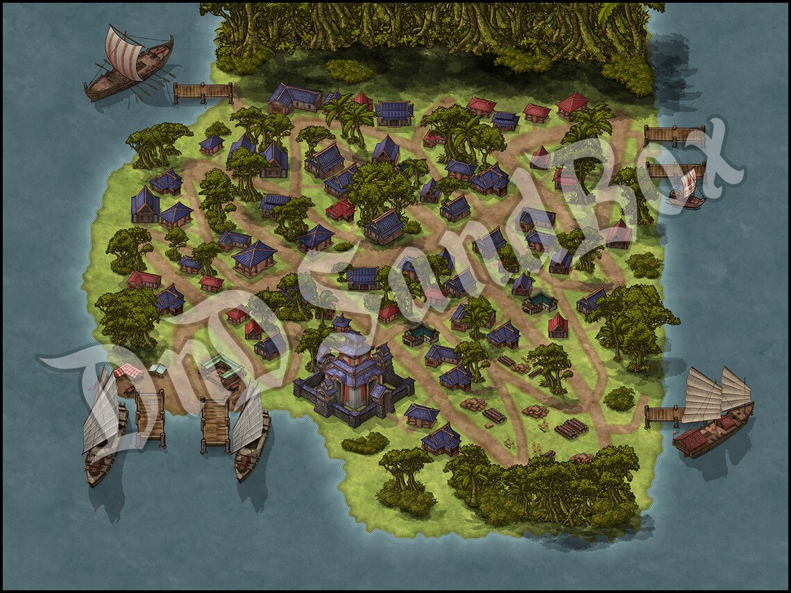 Town Map Double Pack - Dnd Digital Maps - Roll20 Dungeons and Dragons ...