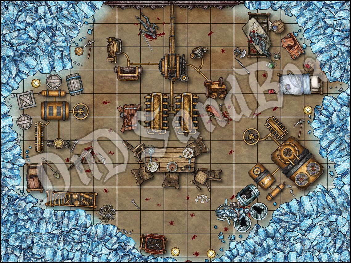 Ice Cave Battle Map - Dnd Digital Map - Roll20 Dungeons and Dragons ...
