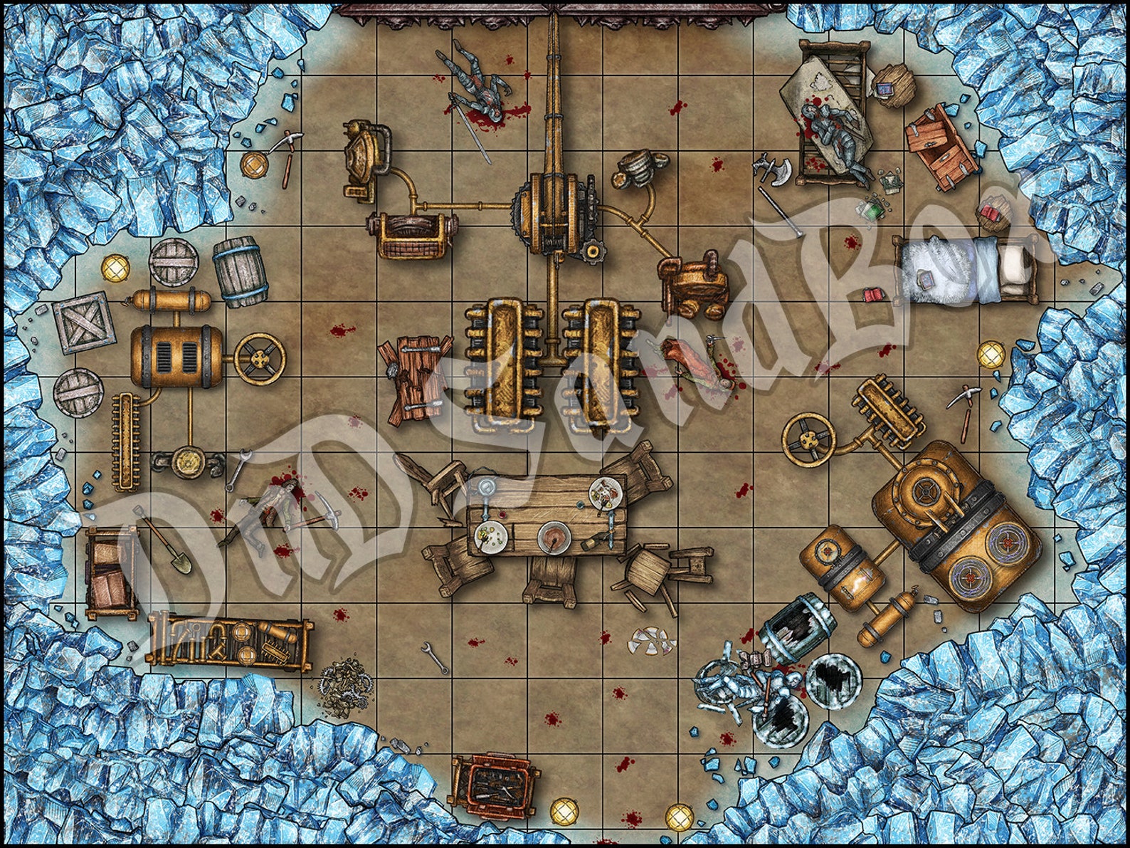 Ice Cave Battle Map - Dnd Digital Map - Roll20 Dungeons and Dragons ...