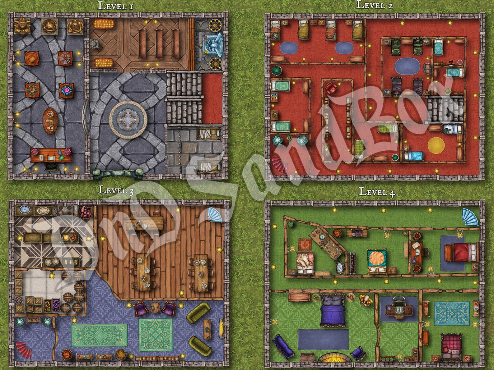 The Gilded Temple Tower - Dnd Digital Map - Etsy