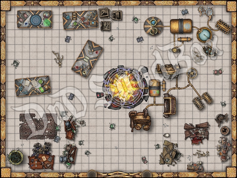 The Abandoned Workshop Battle Map - Dnd Digital Map - Roll20 Dungeons ...