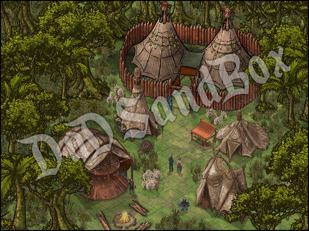 Small Jungle Camp Variants - Dnd Digital Map - Roll20 Dungeons and ...
