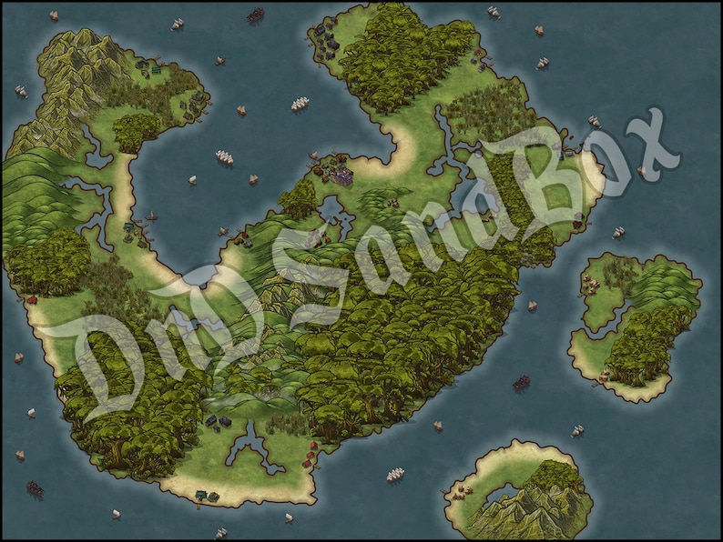 Vicastic Islands World Map - Dnd Digital Map - Roll20 Dungeons and ...