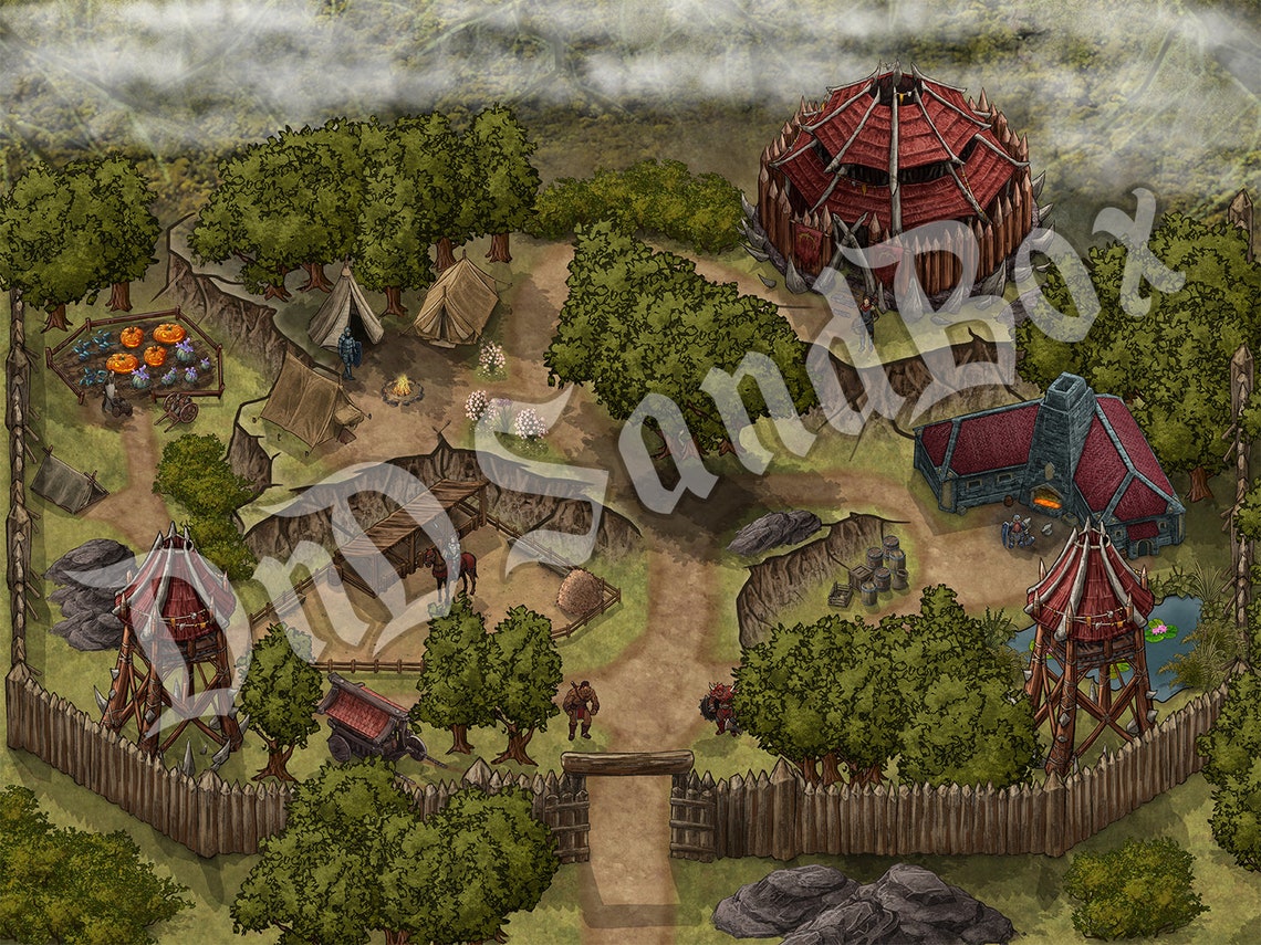 Bandit Camp Map - Dnd Digital Map - Roll20 Dungeons and Dragons Battle ...