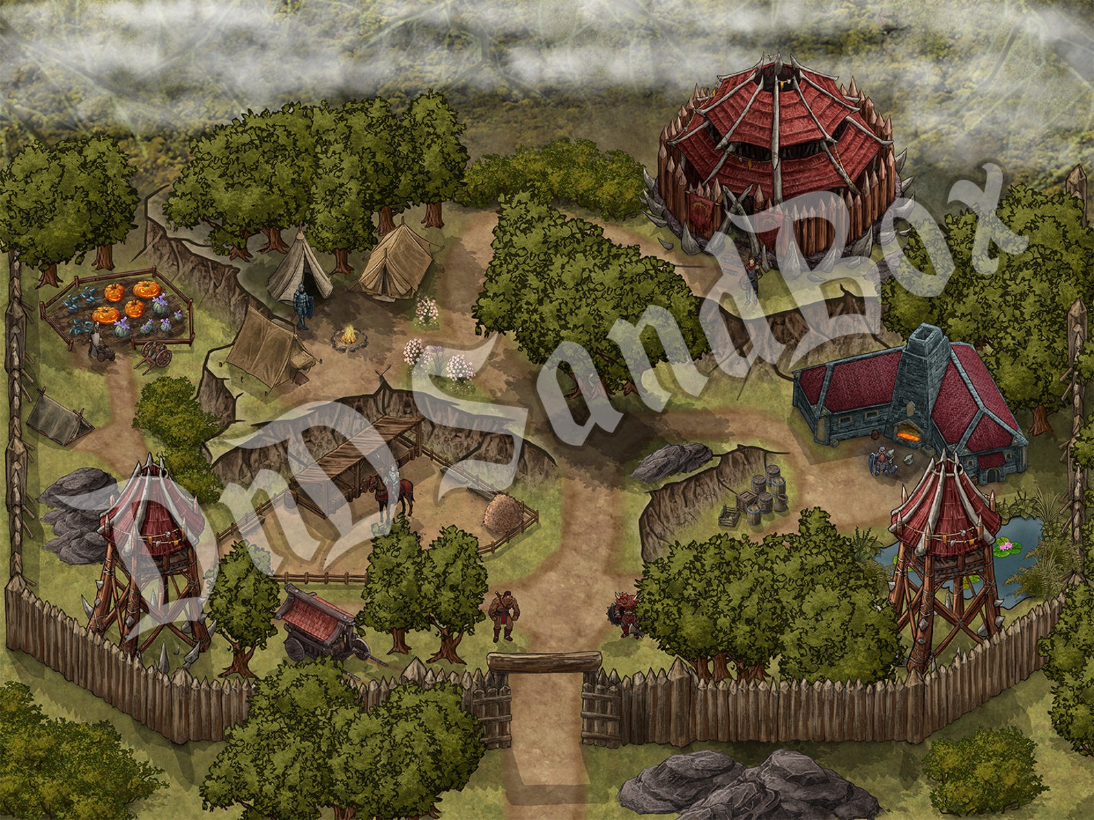 Bandit Camp Map - Dnd Digital Map - Roll20 Dungeons and Dragons Battle ...